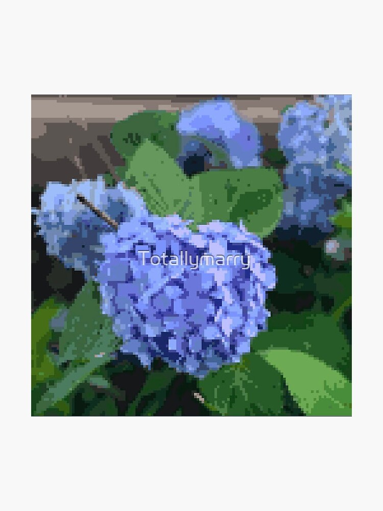 "Pixel Hydrangea" Sticker for Sale by Totallymarry | Redbubble