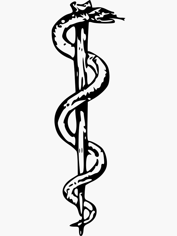 "Rod of Asclepius Symbol" Sticker by BenjiKing | Redbubble