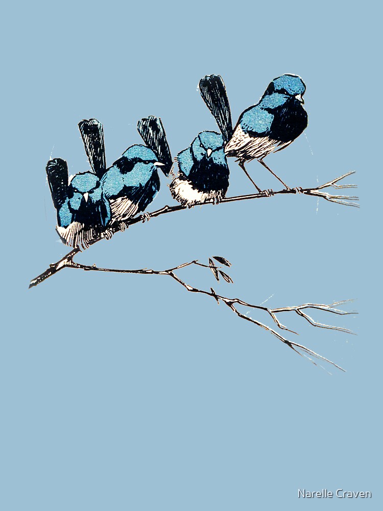 "Blue Wren" T-shirt for Sale by Narelle | Redbubble | bird t-shirts ...
