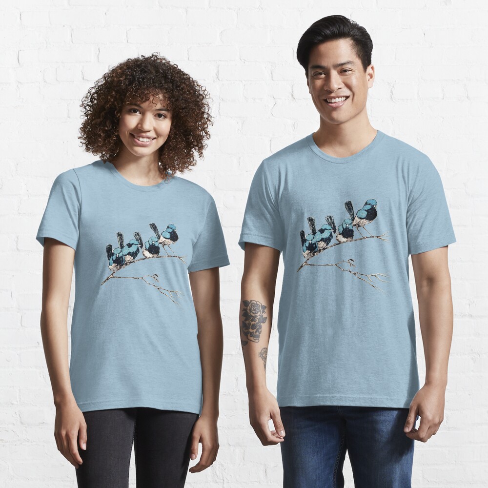 "Blue Wren" T-shirt for Sale by Narelle | Redbubble | bird t-shirts ...
