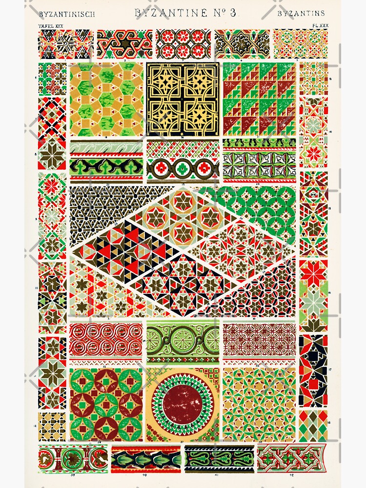 "Byzantine Art Patterns Print" Sticker for Sale by CarlsArt | Redbubble