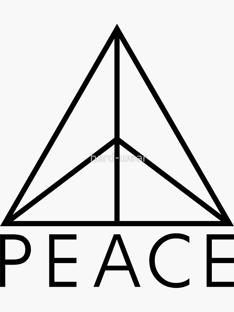 "Peace Triangle up Symbol (black)" Sticker by hard-wear | Redbubble
