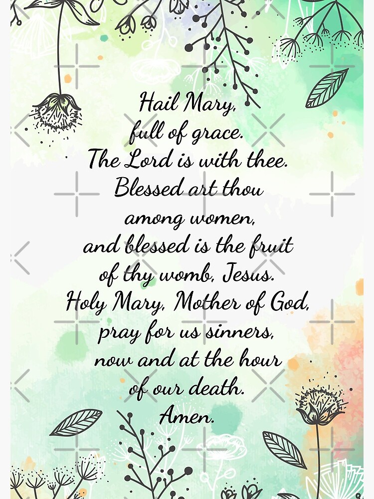 "Hail Mary Prayer" Spiral Notebook for Sale by neteor | Redbubble