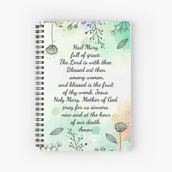 "Hail Mary Prayer" Spiral Notebook for Sale by neteor | Redbubble