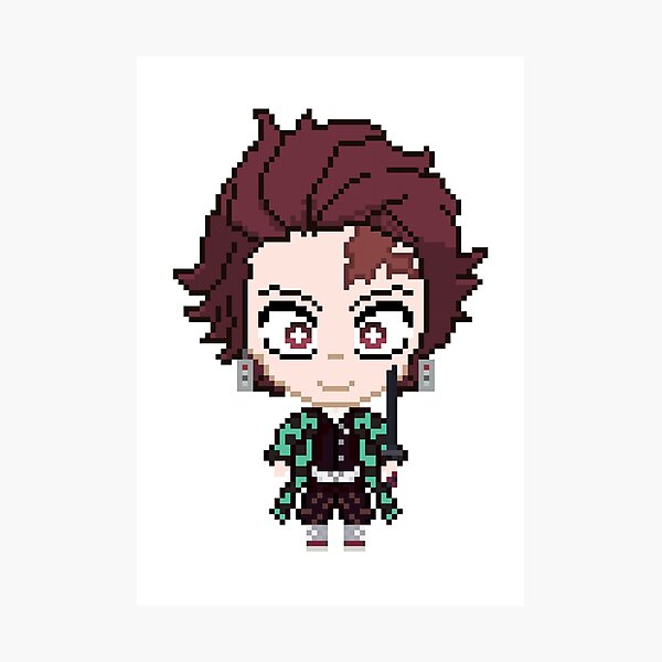 "Demon Slayer: Tanjiro Kamado Pixel Art" Photographic Print by ...