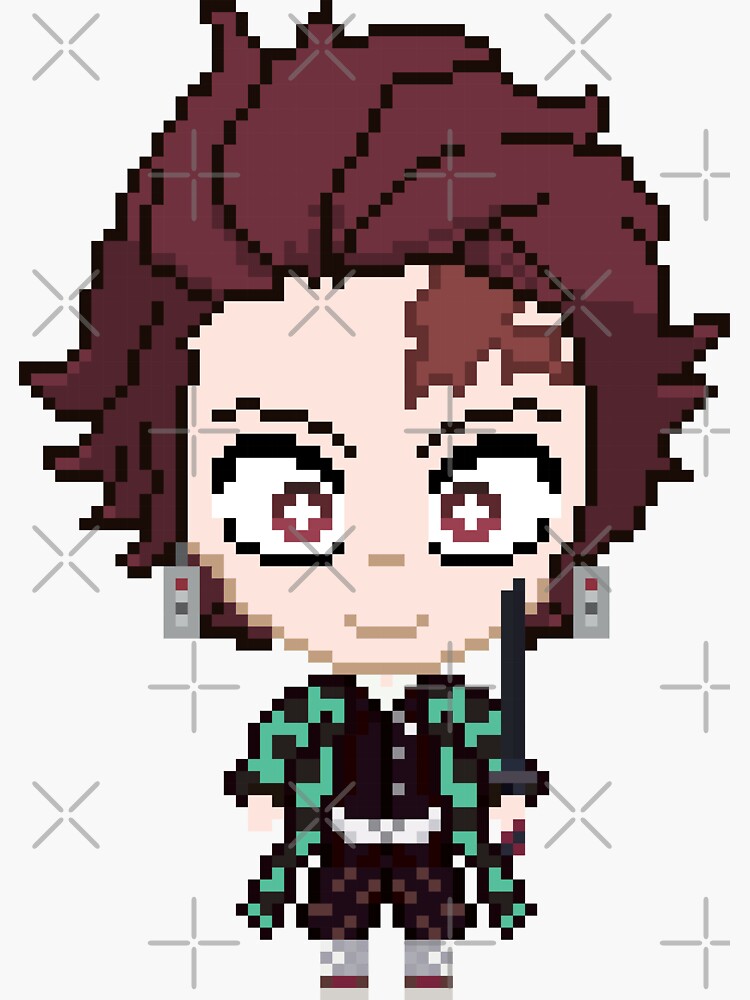 Pegatina «Demon Slayer: Tanjiro Kamado Pixel Art» de Dirrajnoswal ...