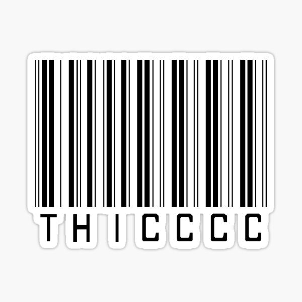 "Thicc Bar Code Trendy Custom Sticker Pack" Sticker for Sale by ...
