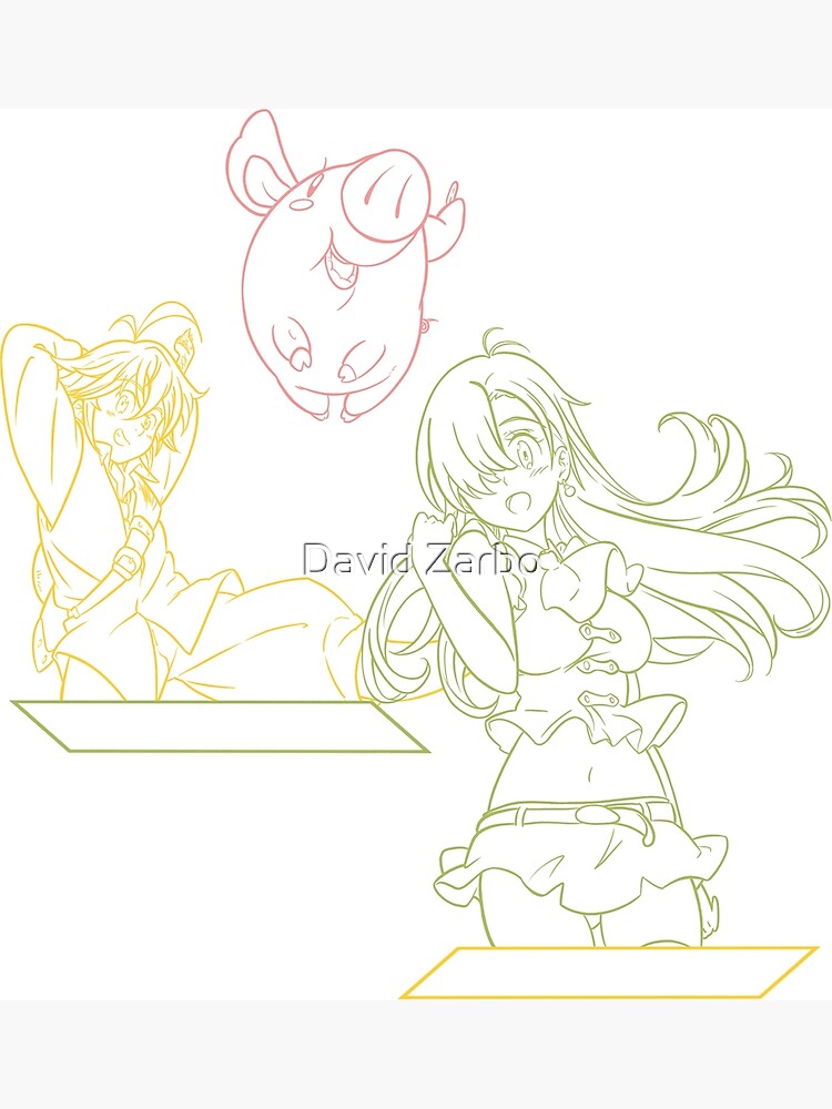 "Seven Deadly Sins Line Art" Art Print by theDizzyONE | Redbubble