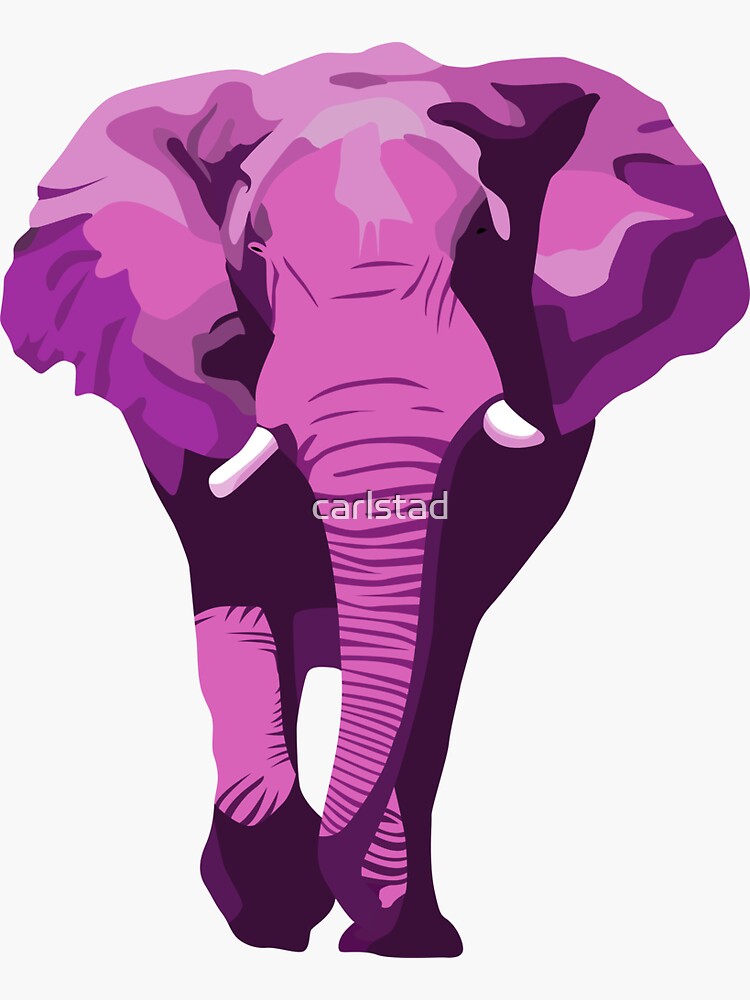 "Pink Elephant" Sticker for Sale by carlstad | Redbubble