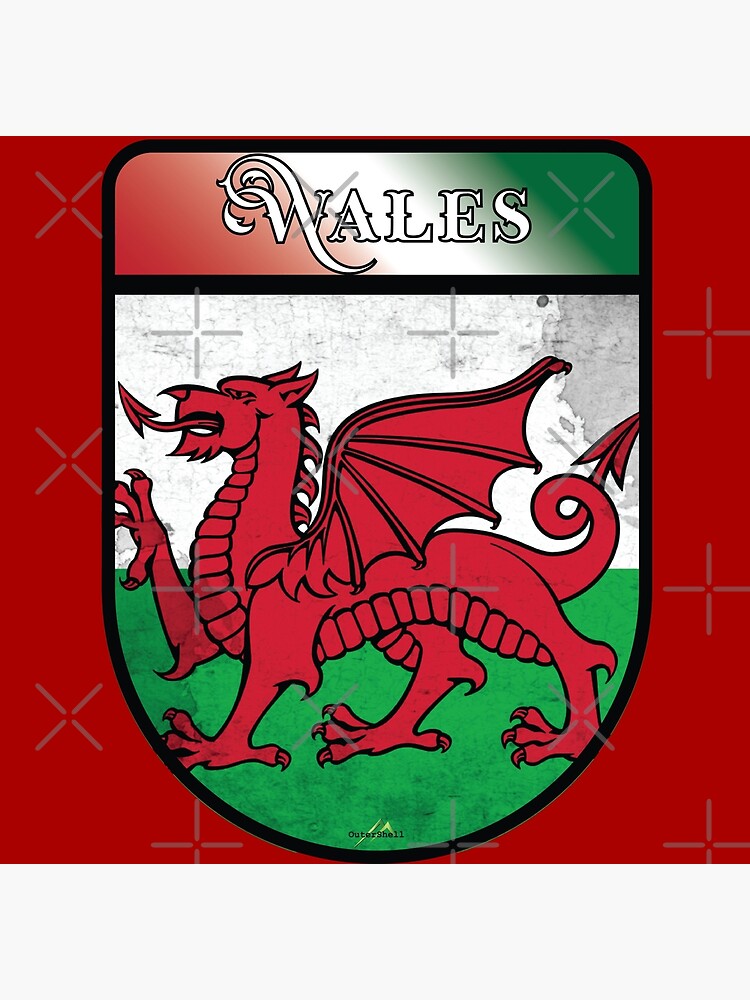 "WALES Welsh Shield CYMRU UK Flag British Sticker & T-Shirt Decal 01 ...