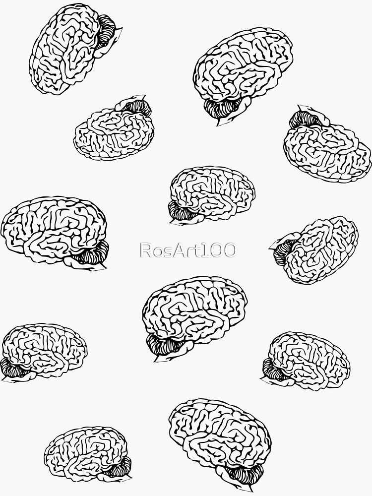 "human brain collage" Sticker for Sale by RosArt100 | Redbubble