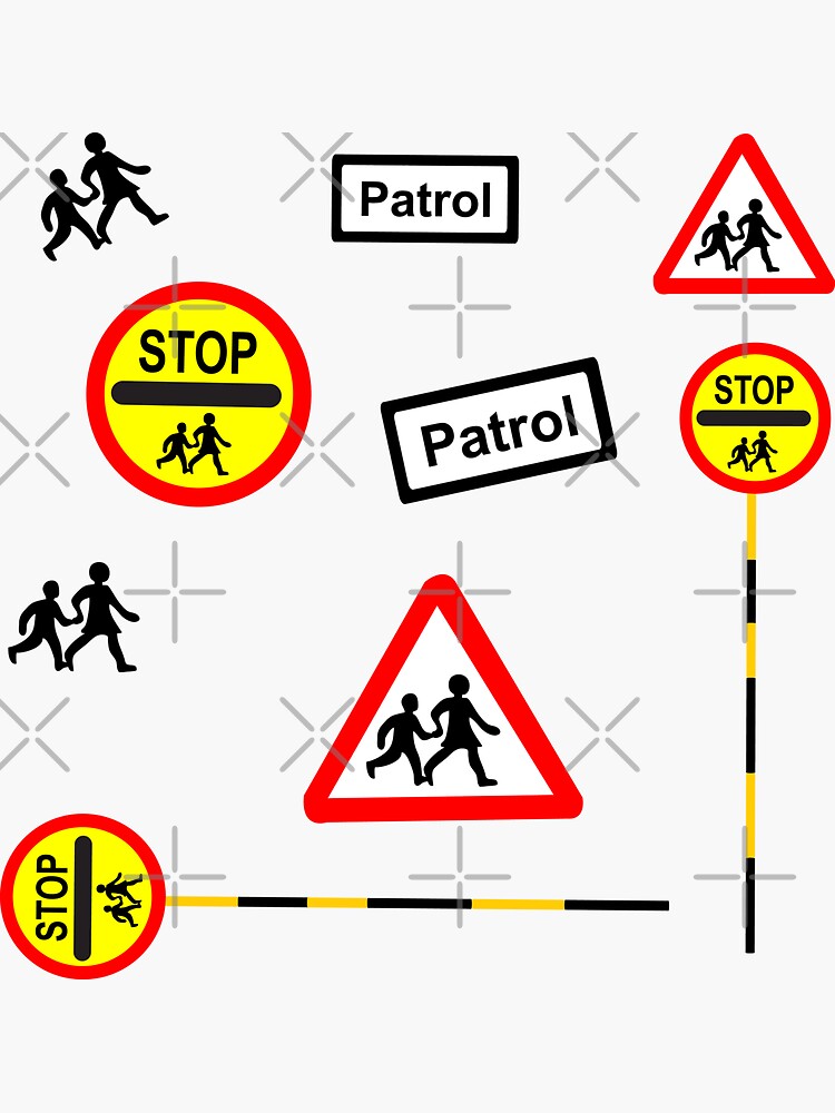 "School Crossing Patrol Sign Pattern" Sticker for Sale by CreativeTwins ...