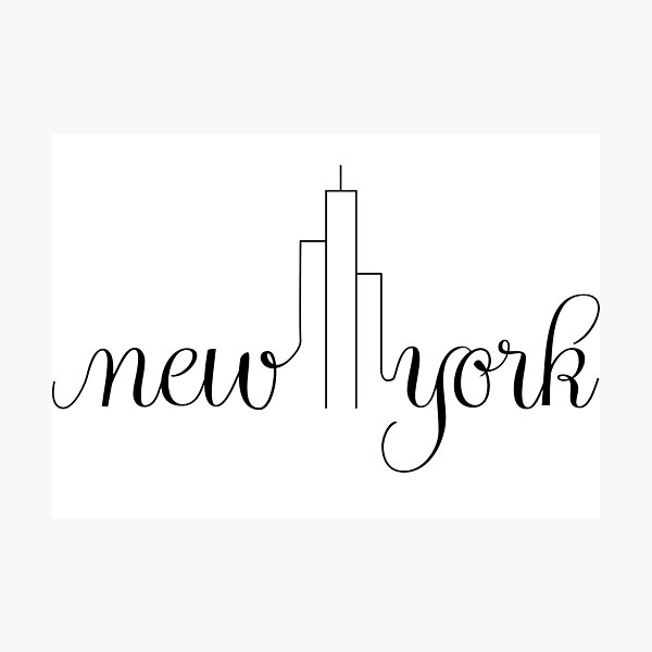"New York Line Drawing" Photographic Print by ArtsyJulez | Redbubble