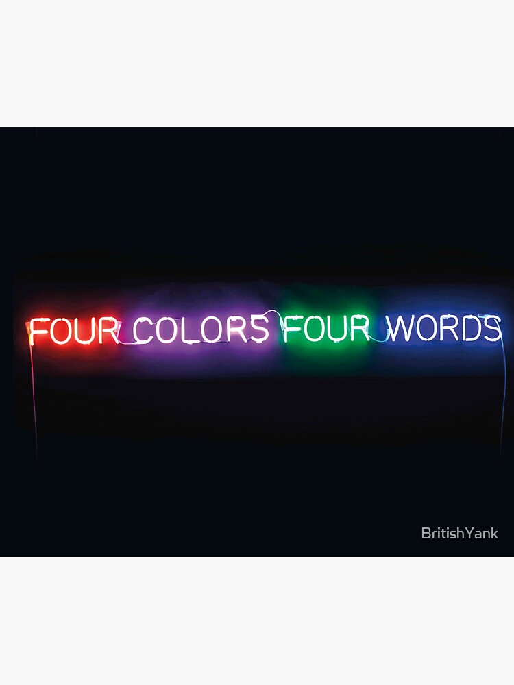"Four Colors Four Words" Sticker by BritishYank | Redbubble