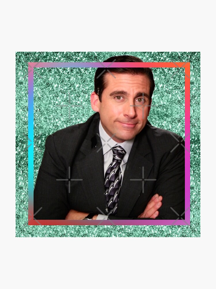 "Michael Scott Glitter Sticker" Sticker for Sale by alyssaren33 | Redbubble