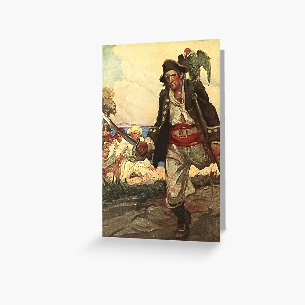 Long John Silver” Pirate Art by Louis Rhead" Greeting Card for Sale by ...