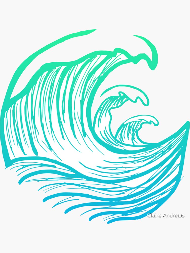 "Green and Blue Gradient Wave Sticker" Sticker by Claireandrewss ...