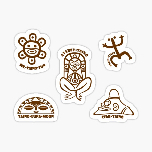 Pegatina «Puerto Rico Tainos Coqui Cemi Atabey Sol Taino y Luna Nombres ...