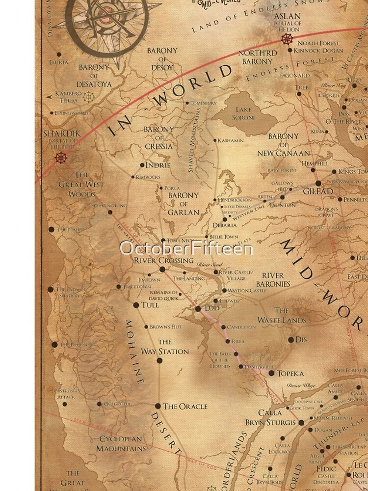 "The Dark Tower - Mid-World Map" iPhone Case for Sale by OctoberFifteen ...