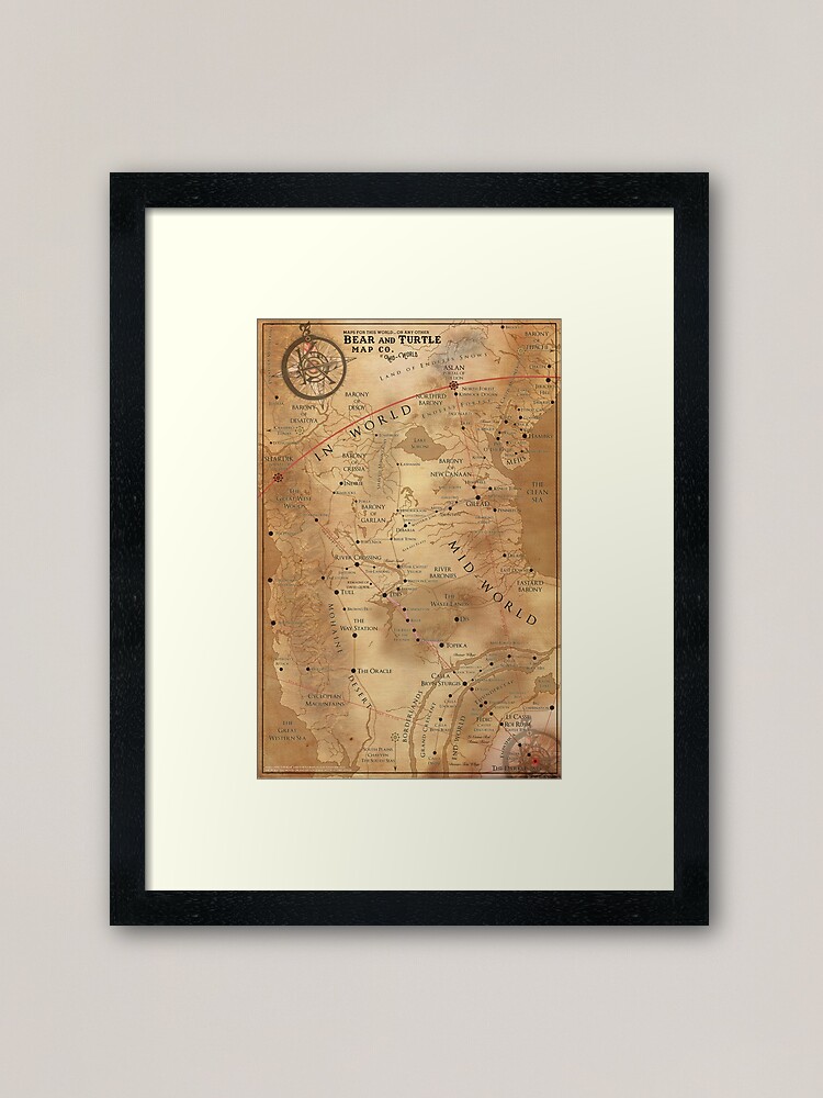 "The Dark Tower - Mid-World Map" Framed Art Print for Sale by ...