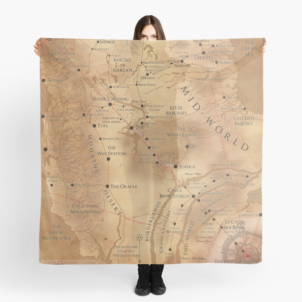 "The Dark Tower - Mid-World Map" Scarf for Sale by OctoberFifteen ...