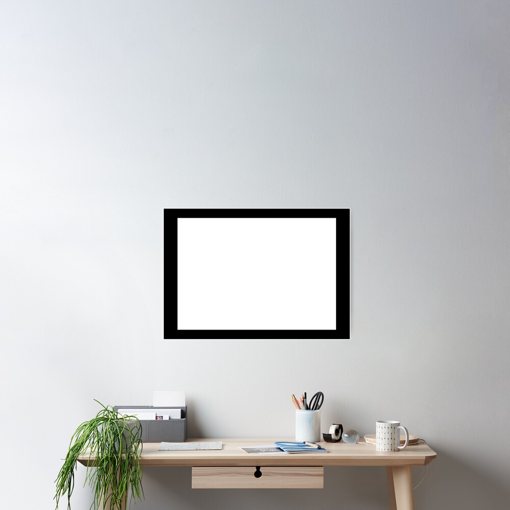 "Simple Plain White Rectangle Shape Cutout" Poster by Dator-Abstracts ...