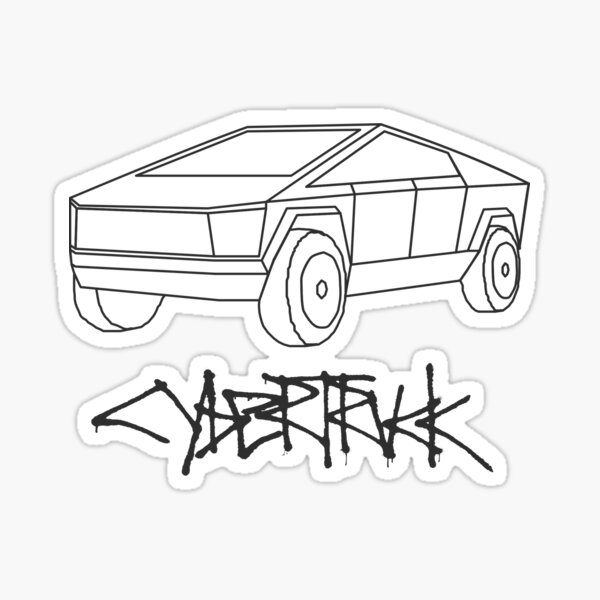 "Cybertruck, Cyber Truck Design" Sticker for Sale by MattBrantingham ...