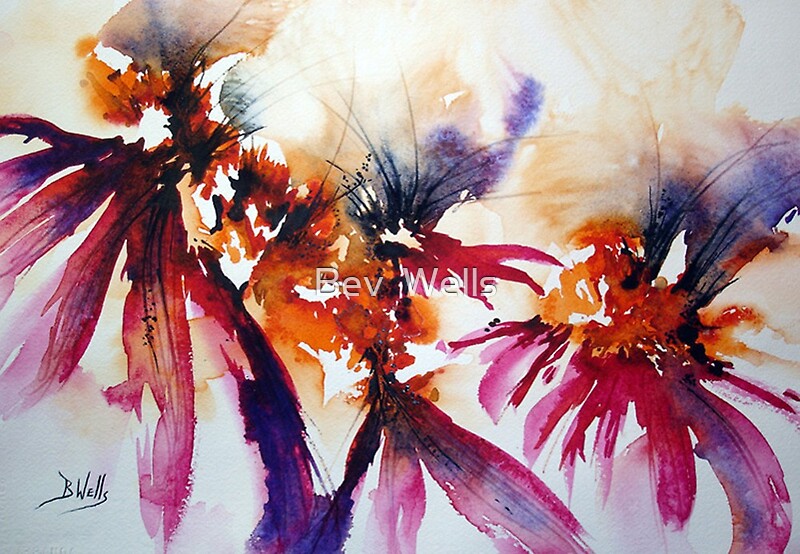 "Mad Cone Flowers" by Bev Wells | Redbubble