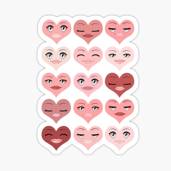 "heart smile anime style" Sticker by VLADBU | Redbubble