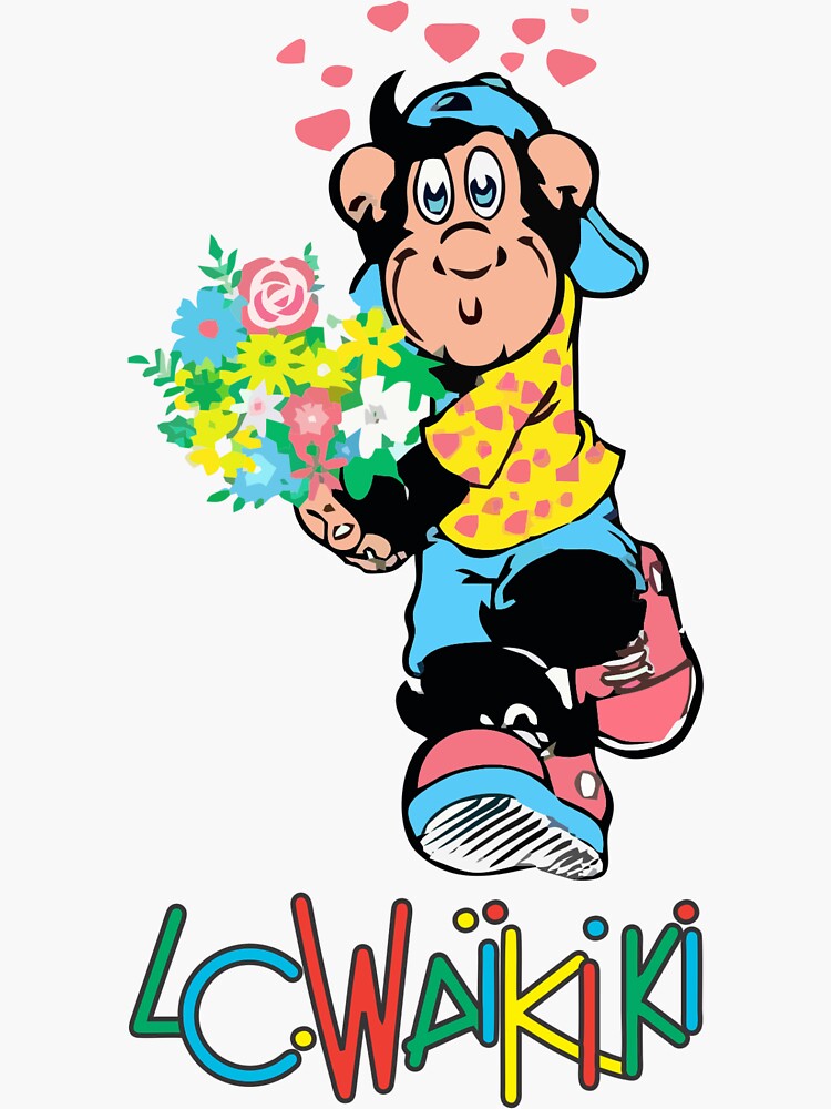 "LC Waikiki Monkey With Flowers" Sticker by benamsatu-k15 | Redbubble