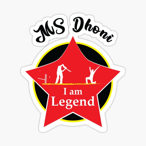 "MS Dhoni - I am Legend T-shirt" Sticker by VectorPB | Redbubble