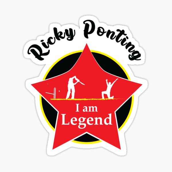 "Ricky Ponting - I am Legend T-shirt" Sticker by VectorPB | Redbubble