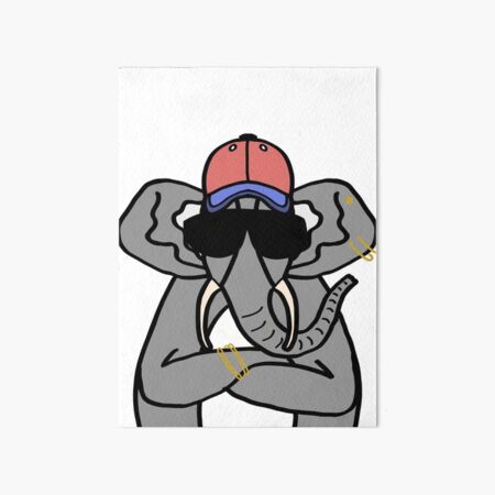 "Gangster Elephant" Art Board Print for Sale by LimabeanLisa | Redbubble