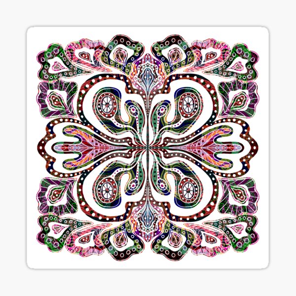 Textures Of Nature” | Mandala Design Pattern" Sticker by LiseHoltArt ...