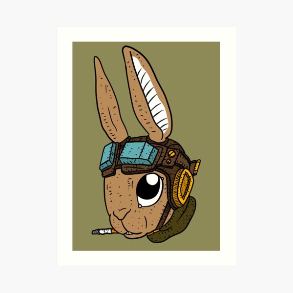 "world war one pilot. fighter plane hare sticker. " Art Print for Sale ...