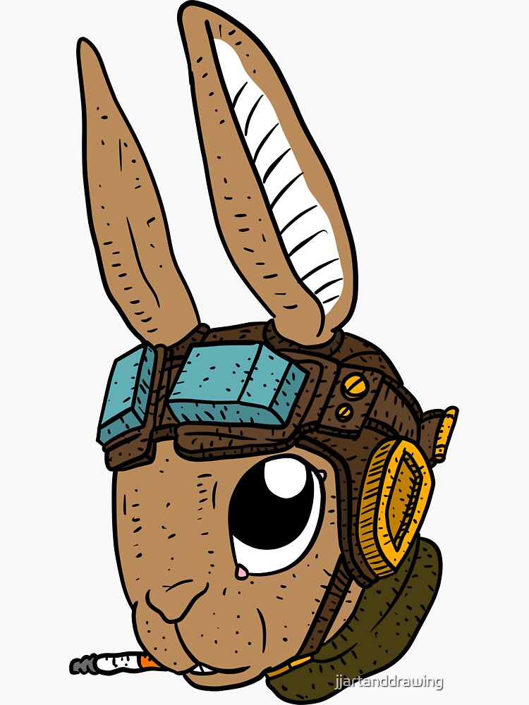 "world war one pilot. fighter plane hare sticker. " Sticker for Sale by ...