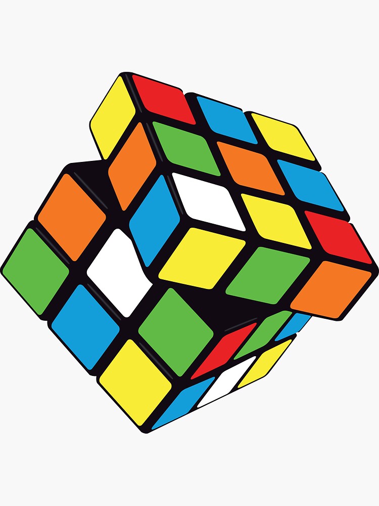 "Rubic's Cube - Eighties Rétro Vintage" Sticker by PopAlex | Redbubble
