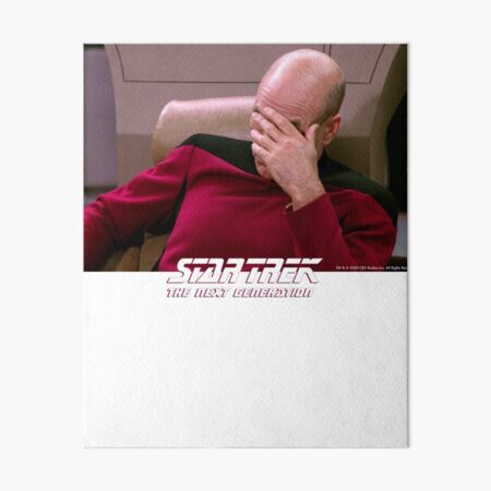 "Star Trek Next Generation Captain Picard Face Palm" Art Board Print by ...
