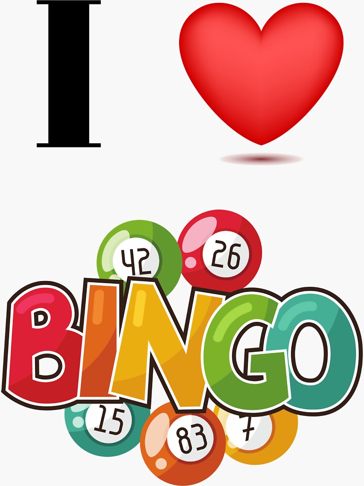 "I love Bingo" Sticker for Sale by RogerWBDesigns | Redbubble