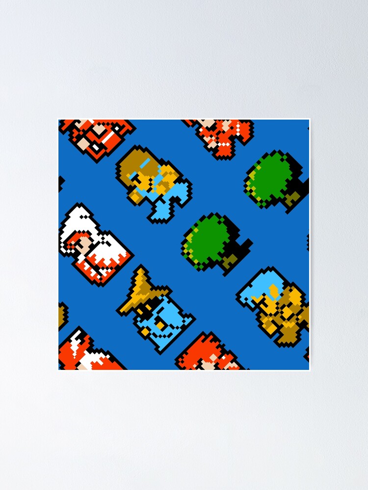 "Final fantasy retrogaming nostalgia pattern BWL7R-FF" Poster for Sale ...