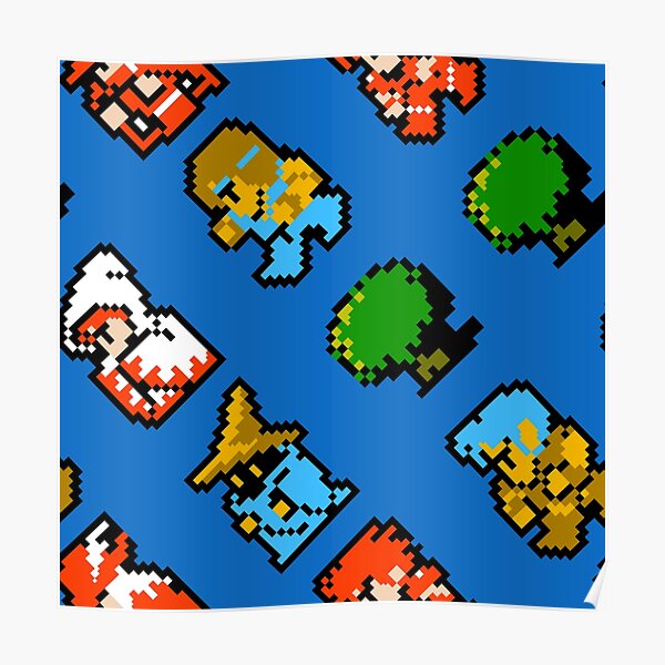 "Final fantasy retrogaming nostalgia pattern BWL7R-FF" Poster for Sale ...