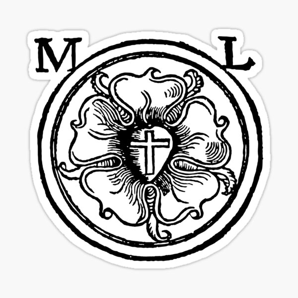 "Martin Luther Rose Seal of Reformation" Sticker by Beltschazar | Redbubble