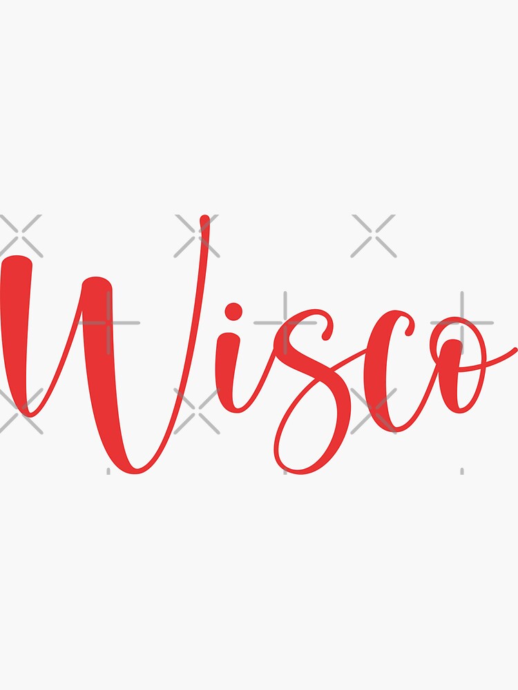 "wisco" Sticker for Sale by Designed By Rachel | Redbubble