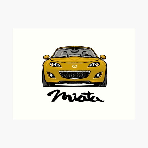 "MX5 Miata NC - NC2 Yellow" Art Print for Sale by Woreth | Redbubble