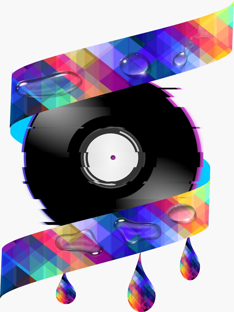 "Liquidated Sounds - Dripping Vinyl Record" Sticker by McFlyDesigns ...