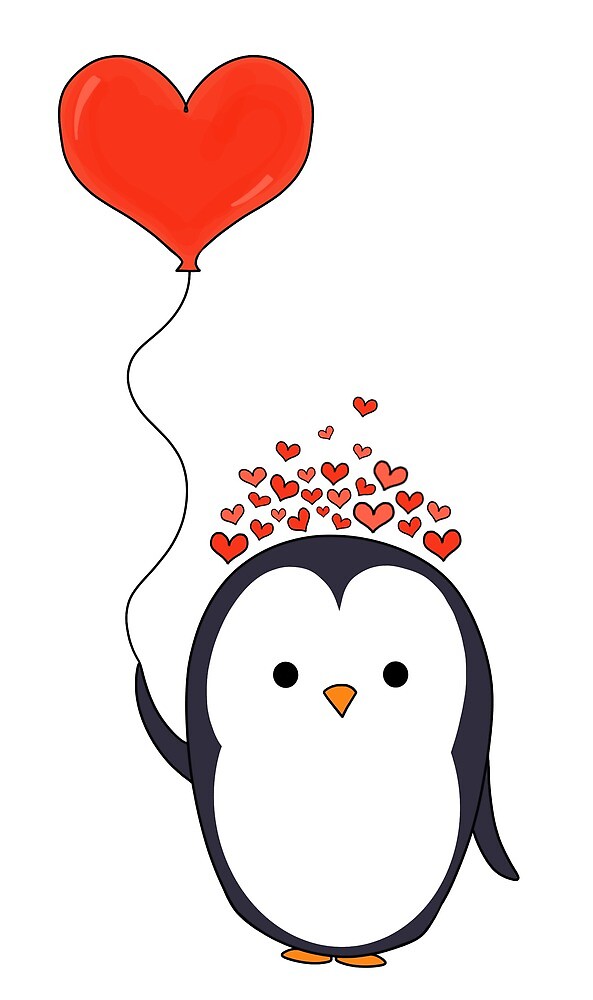 "Valentines Day Penguin" by heyhoney | Redbubble