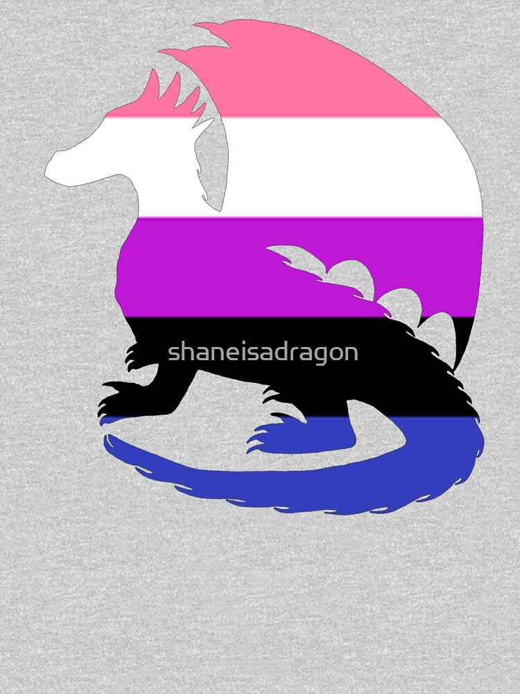 Genderfluid Pride Dragon Silhouette T Shirt By Shaneisadragon Redbubble