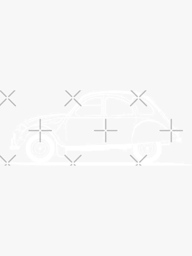 "Citroën 2CV Citroen 2CV Deux Chevaux White" Sticker by azoid | Redbubble