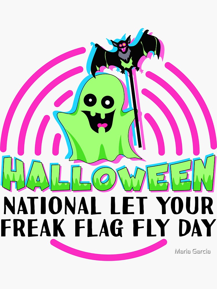 "Let Your Freak Flag Fly Meme Ghost Goblin & Bat" Sticker for Sale by ...