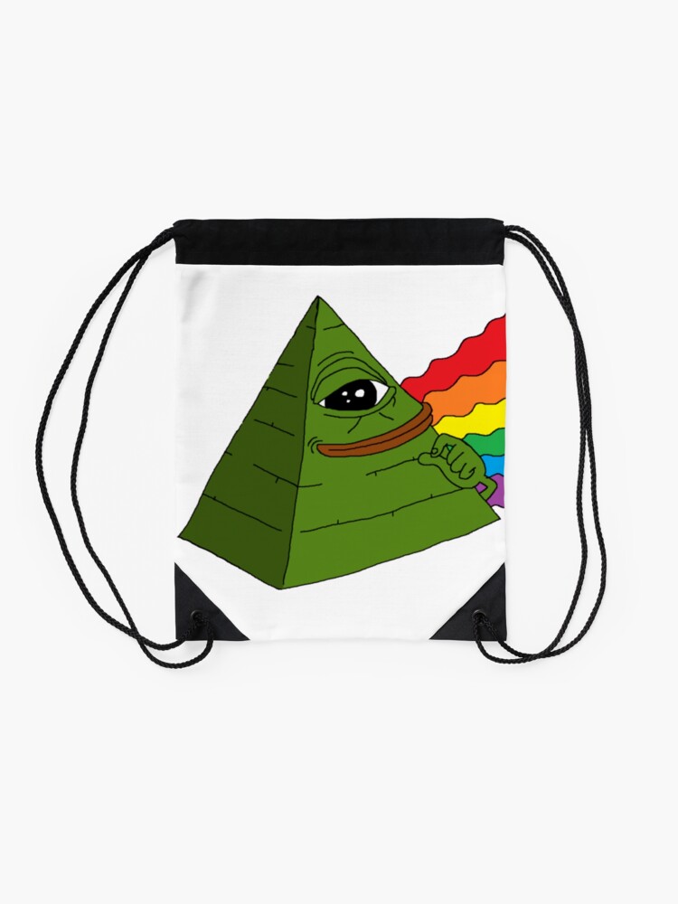 "Rare Pepe Pyramid Rainbow" Drawstring Bag for Sale by nomeremortal ...